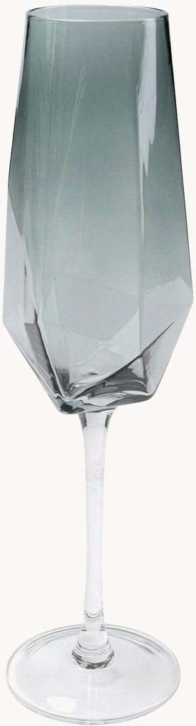 Sada ručně vyrobených sklenic na šampaňské s diamanty, 6 díly