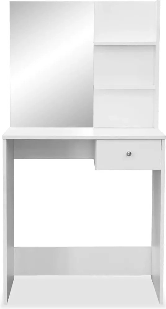 Toaletní stolek kompozitní dřevo 75 x 40 x 141 cm bílý 244861