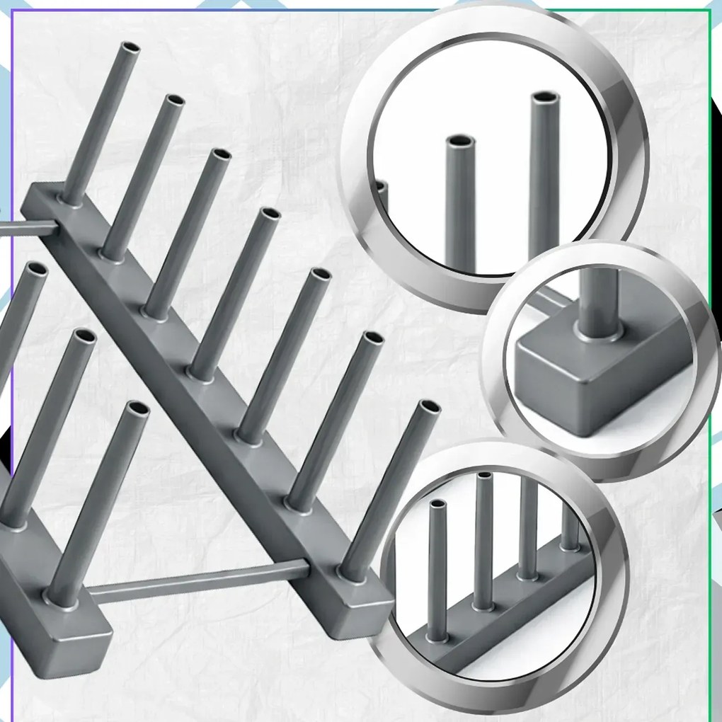 Camerazar Sada 2 organizérů na talíře a odkapávače šedého vzhledu