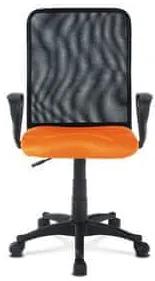 Autronic Kancelářská židle Kancelářská židle, látka MESH oranžová / černá, plyn.píst (KA-B047 ORA)