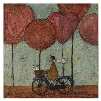 Umělecký tisk Sam Toft - Love is All Around, Sam Toft, (30 x 30 cm)