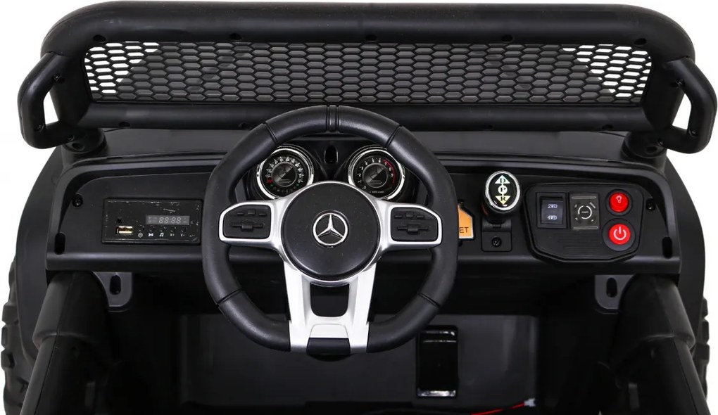 Ramiz Mercedes Benz Unimog elektrické autíčko pro děti černé + terénní pohon 4x4