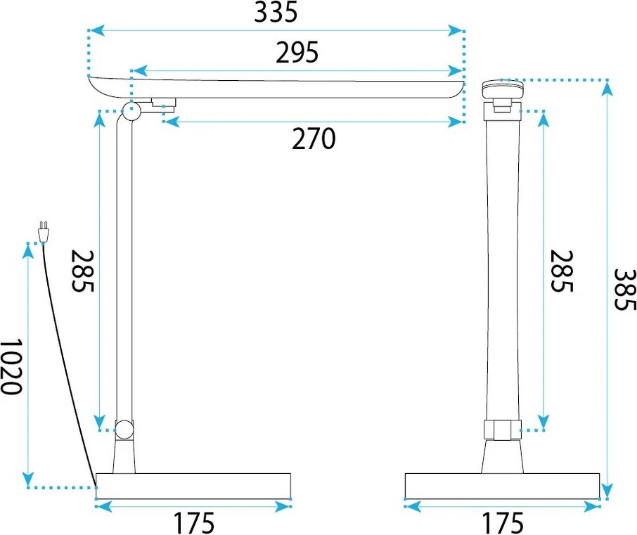 Toolight Toolight, JNH048-T, LED stolní lampa se 3 barvami světla, 5 W, bílá, OSW-56241