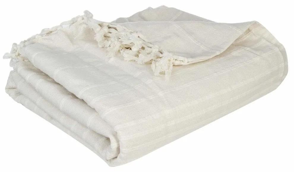 Bavlněná přikrývka v slonovinej barvě vhodná pro postel 230x250 cm
