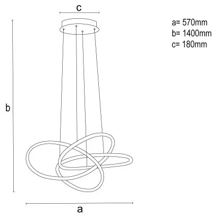 LED Stmívatelný lustr na lanku LED/95W/230V 3000-6500K pr. 57 cm + DO