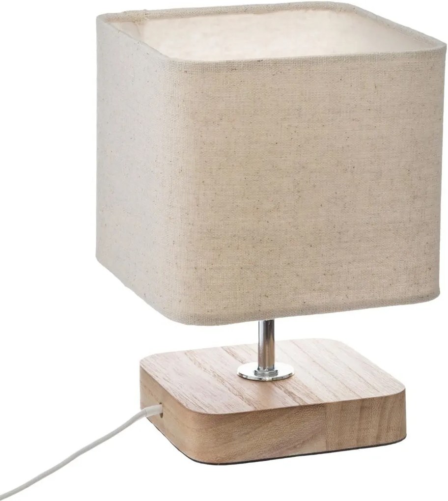 Stolní lampa se čtvercovým odstínem, béžová, 24 cm