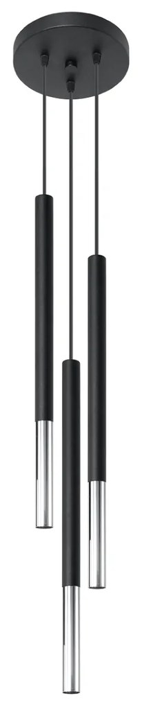 Sollux Lighting Závěsné svítidlo MOZAICA 3P černé/chromové