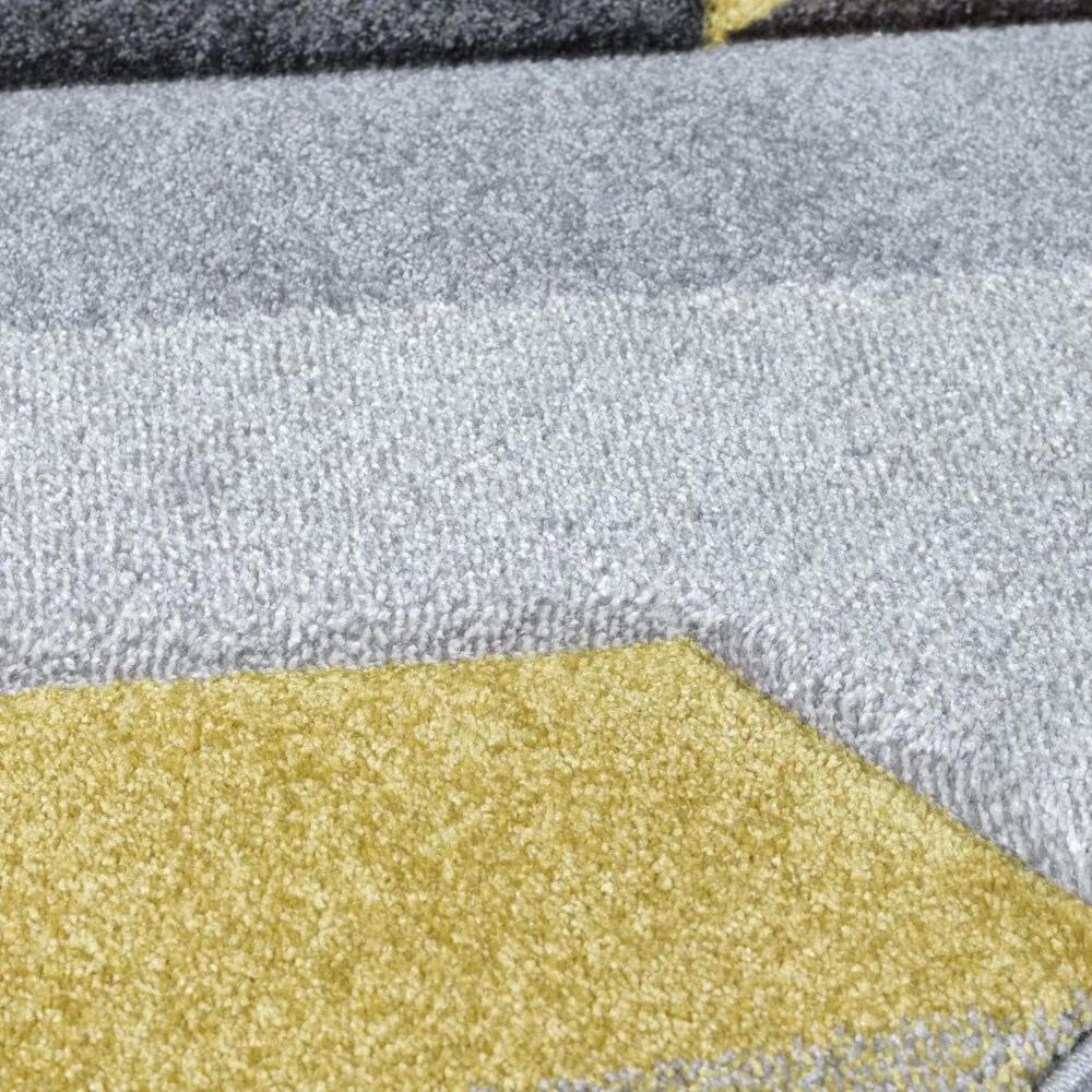 Flair Rugs koberce Kusový koberec Hand Carved Aurora Grey/Ochre Rozměry koberců: 200x290