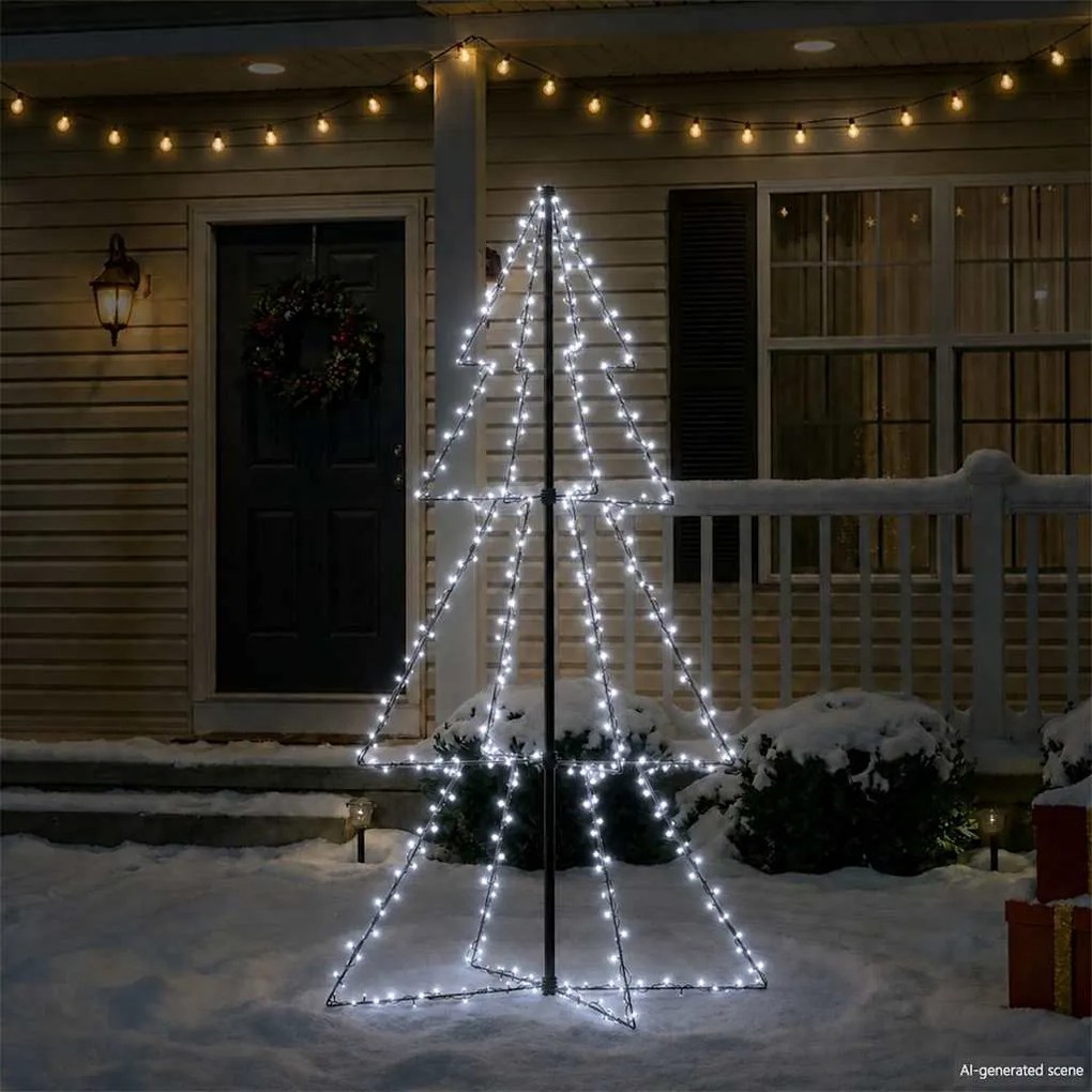 Vánoční stromek kužel 200 LED diod dovnitř i ven 98 x 150 cm 328574