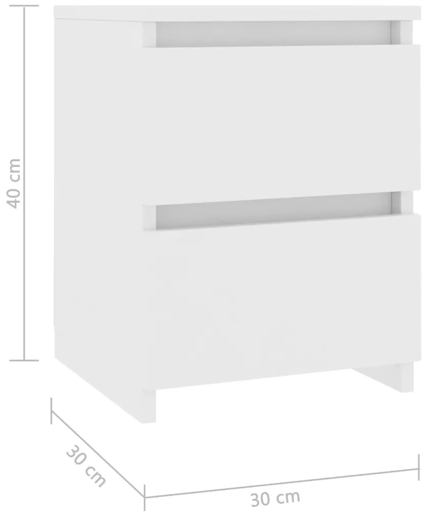 vidaXL Marketos Noční stolky 2 ks bílé 30 x 30 x 40 cm kompozitní dřevo