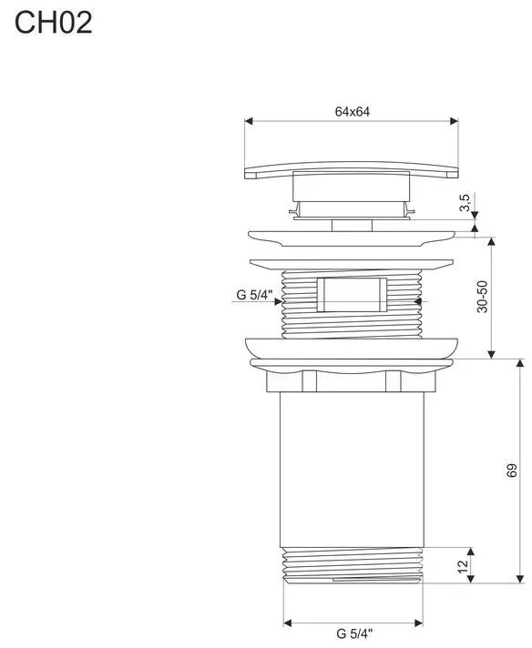 Mereo Mada umyvadlová baterie stojánková s clic-clac chrom CBQ10104MC