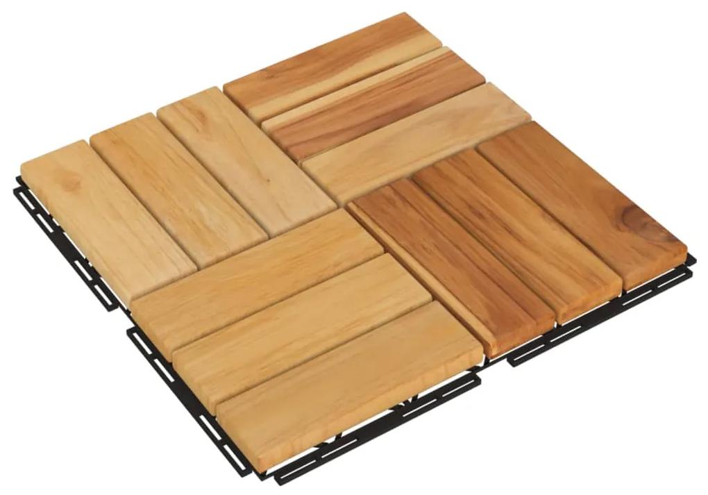 Terasové dlaždice 30 ks 30 x 30 cm masivní teakové dřevo,  3152105
