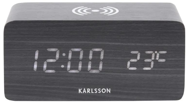 LED budík - hodiny 5933BK Karlsson s nabíjením 15cm