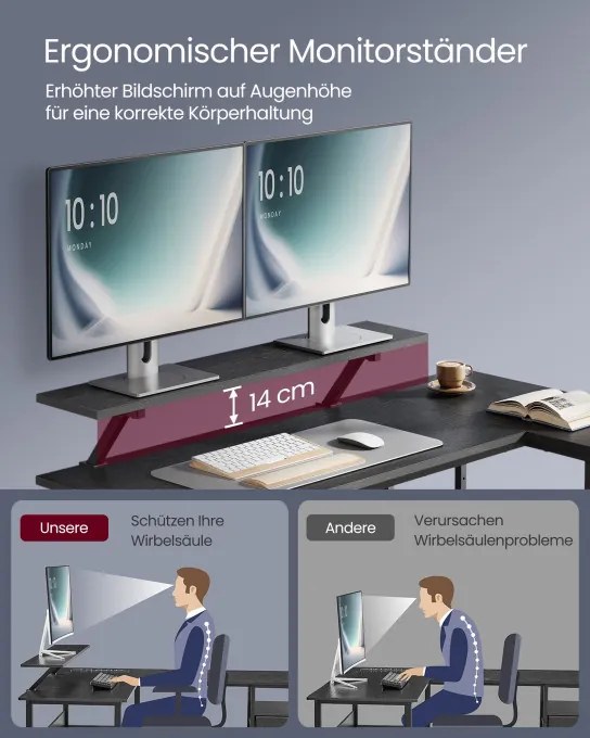 Rohový kancelářský stůl se dvěma boxy LWD098B56