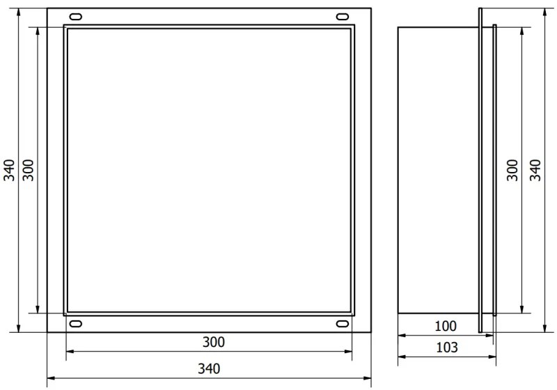 Mexen X-Wall-NR, polička na zapuštění pod obklad bez límce 30 x 30 cm, zlatá lesklá, 1951303010