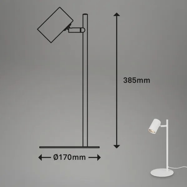 Briloner 7408-016 - Stolní lampa RETRO 1xGU10/9W/230V bílá