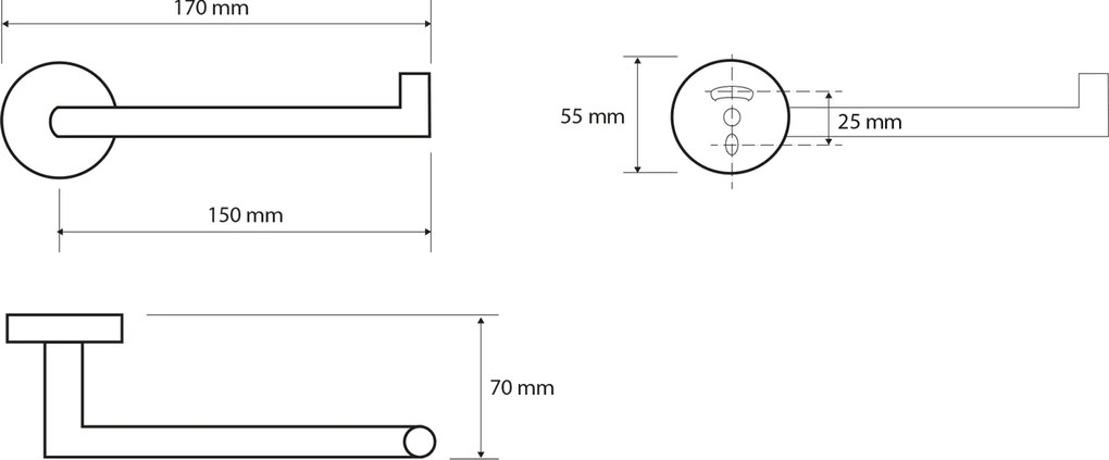 Sapho Sapho, X-ROUND BLACK držák toaletního papíru, černá mat