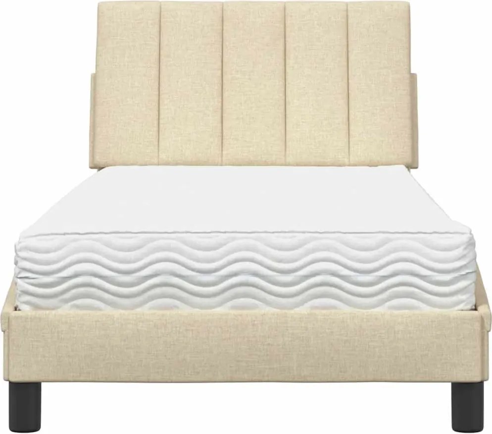 Postel s matrací Hanko krémová 80 x 200 cm textil 3310494