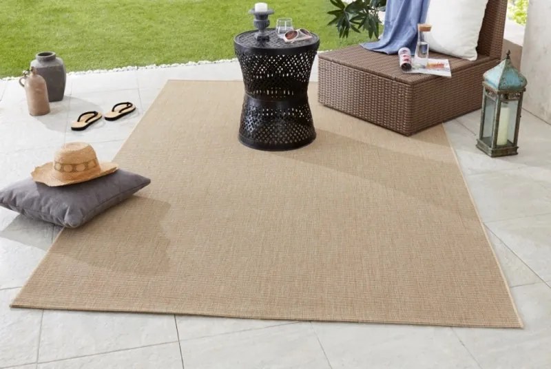 Hanse Home, Kusový koberec Meadow 102727 Beige – na ven i na doma, 160x230, béžová, chodba / předsíň