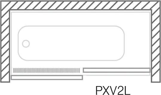 Roth PXV2P/1800 vanová zástěna s posuvnými dveřmi 180 x 150 cm 451-180000P-00-02 pravá brillant / transparent