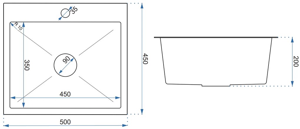 Kuchyňský nerezový dřez REA LUKE 100 nerez kartáčovaná v setu s pákovou baterií s flexibilním ramínkem