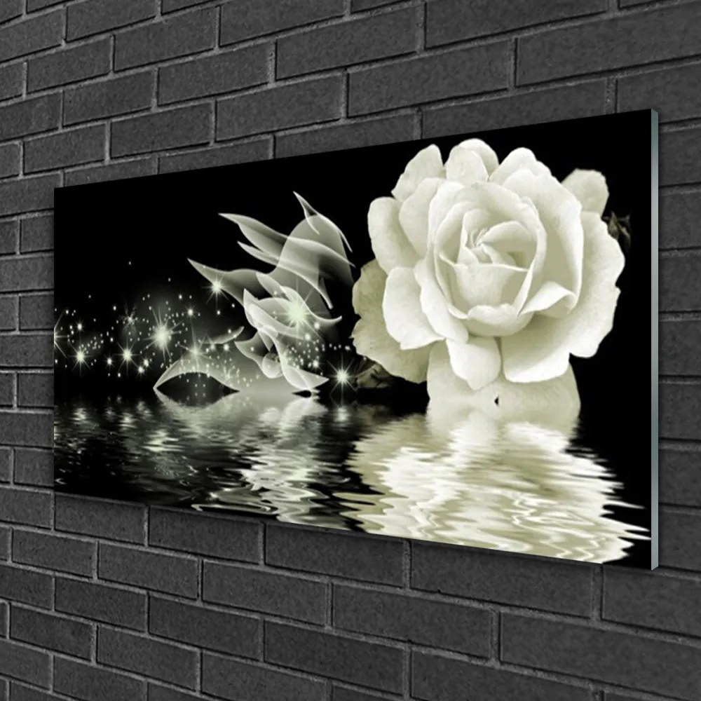 Obraz na skle Růže Květ 125x50 cm