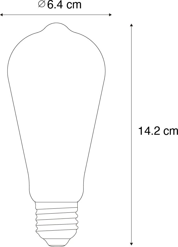 Sada 3 chytrých stmívatelných LED žárovek E27 ST64 4,9W 320 lm 2500K včetně Zigbee Smart Hub