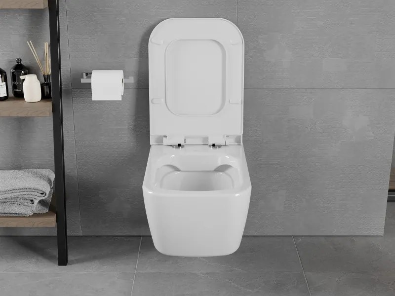 Mexen Elis WC mísa Rimless s pomalu klesající deskou slim, duroplast, bílý lesk - 30910700