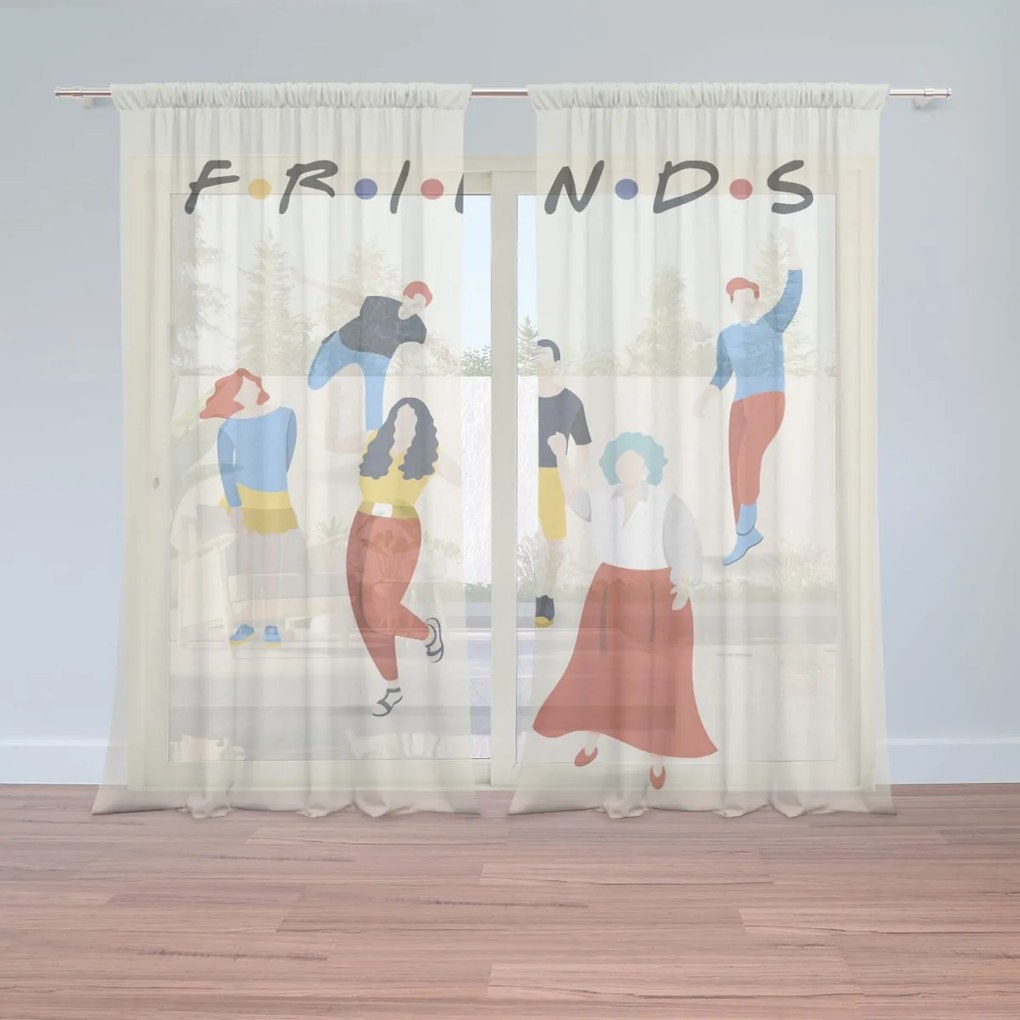 Sablio Záclony Seriál přátelé FRIENDS Postavy: 2ks 150x250cm