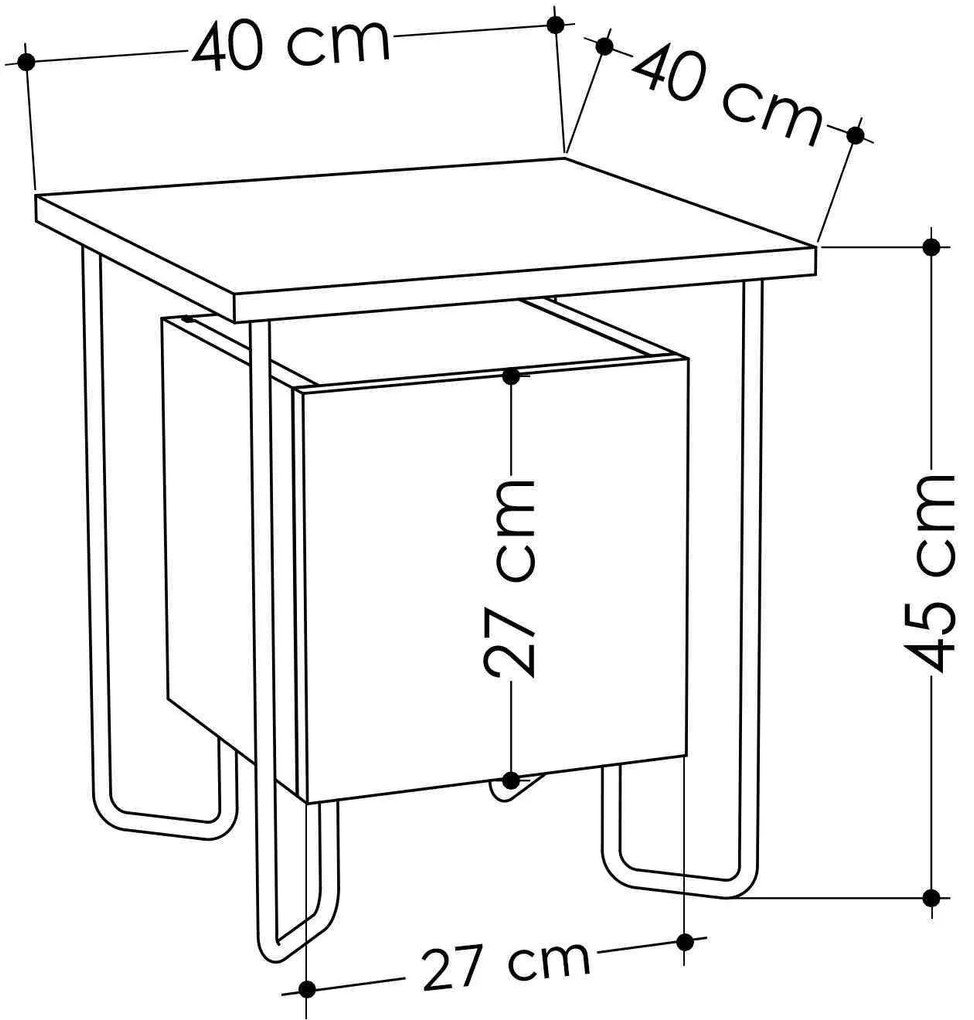ATHENIA, noční stolek, bílý