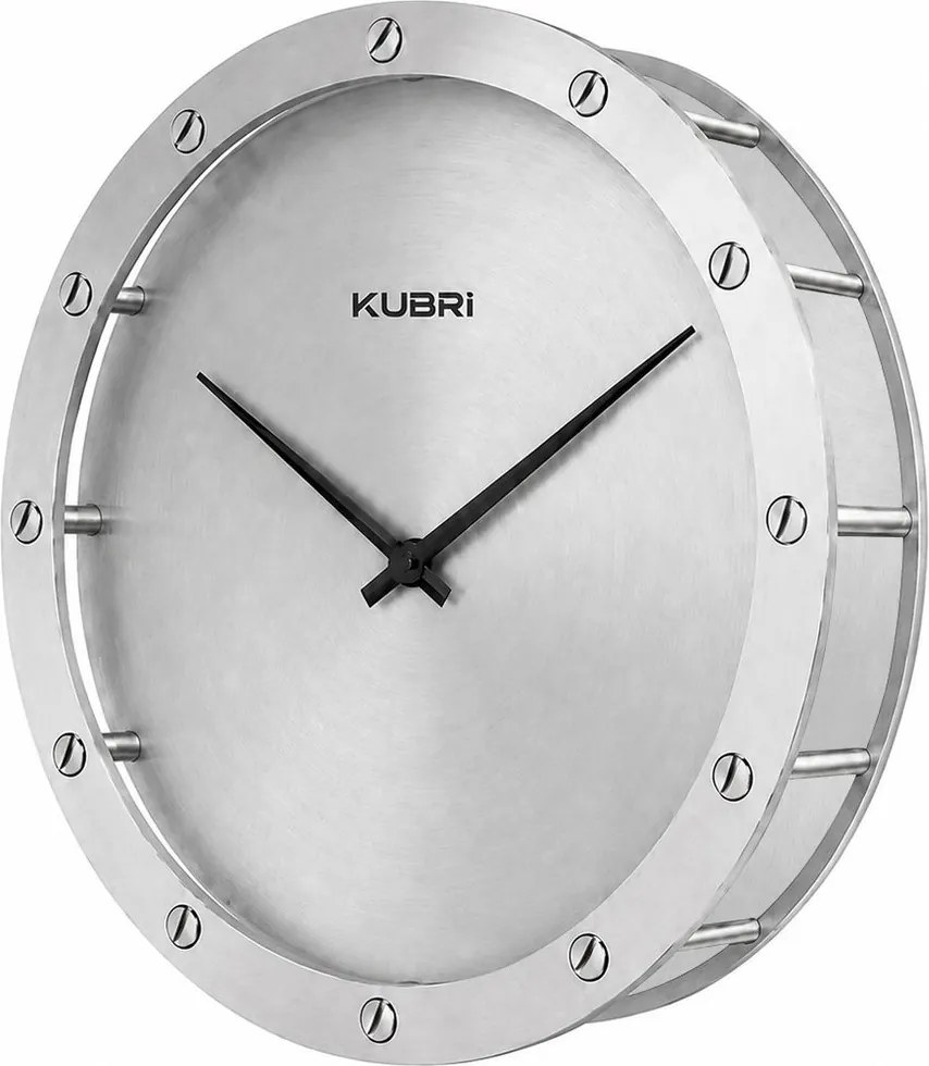 KUBRi 0770 - Luxusní industriální hodiny z nerez oceli vyrobené v Česku