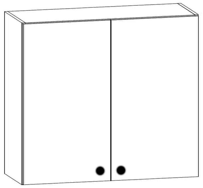 Nejlevnější nábytek MISAEL horní skříňka G80, korpus bílý, dvířka borovice andersen
