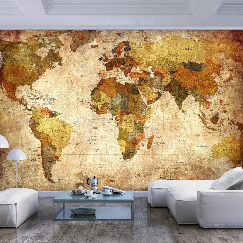 Fototapeta - Stará mapa světa II 300x210 + zdarma lepidlo