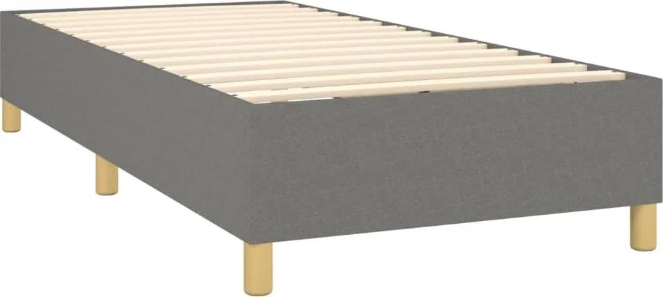 vidaXL Box spring postel s matrací a LED 100x200 cm textil [3138934] Barva: tmavě hnědá