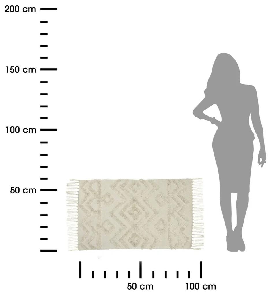 Vzorovaný koberec s třásněmi SKAN 60x90 cm béžový