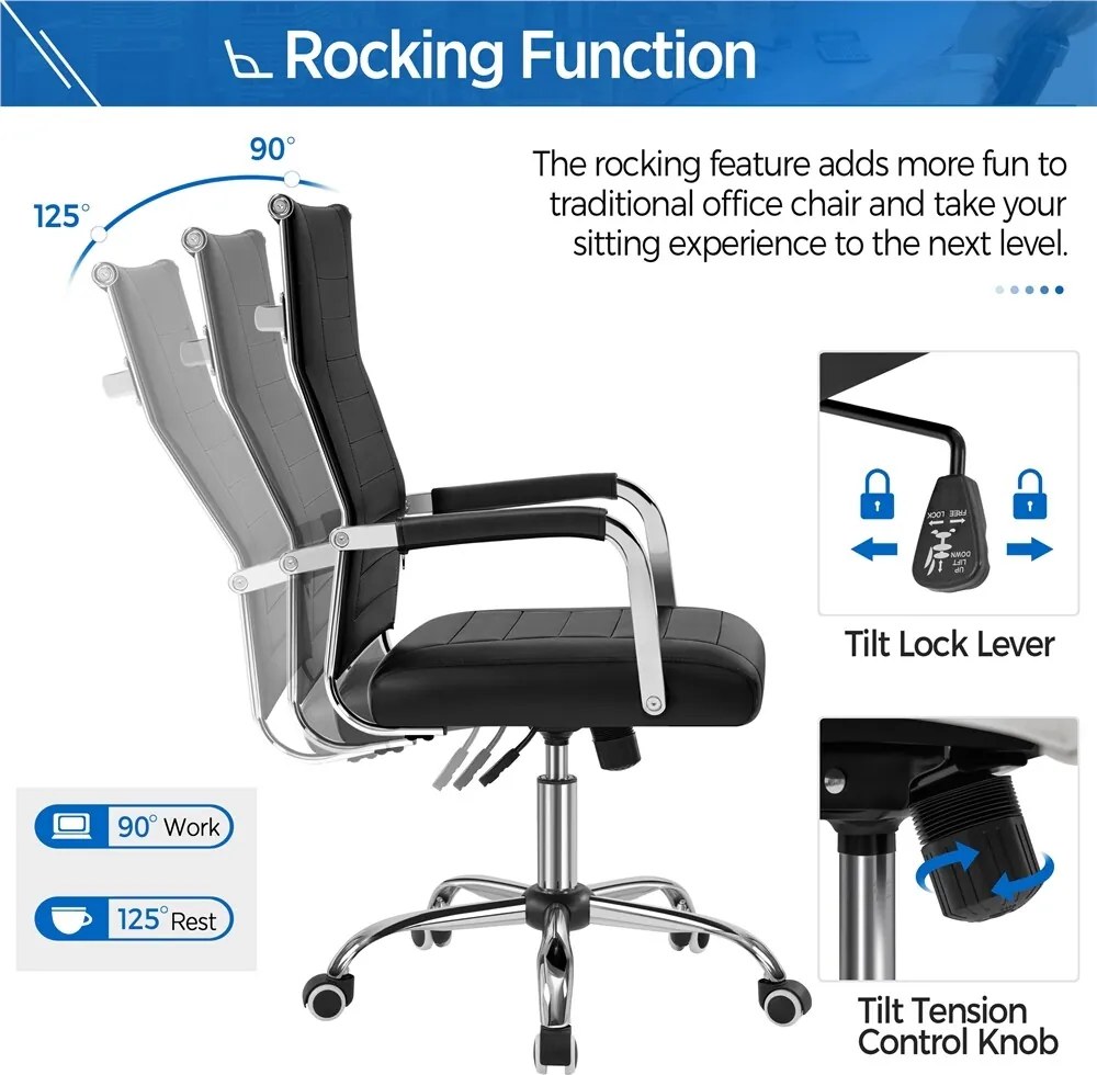 Kancelářská židle Yaheetech – černá (256107369256)