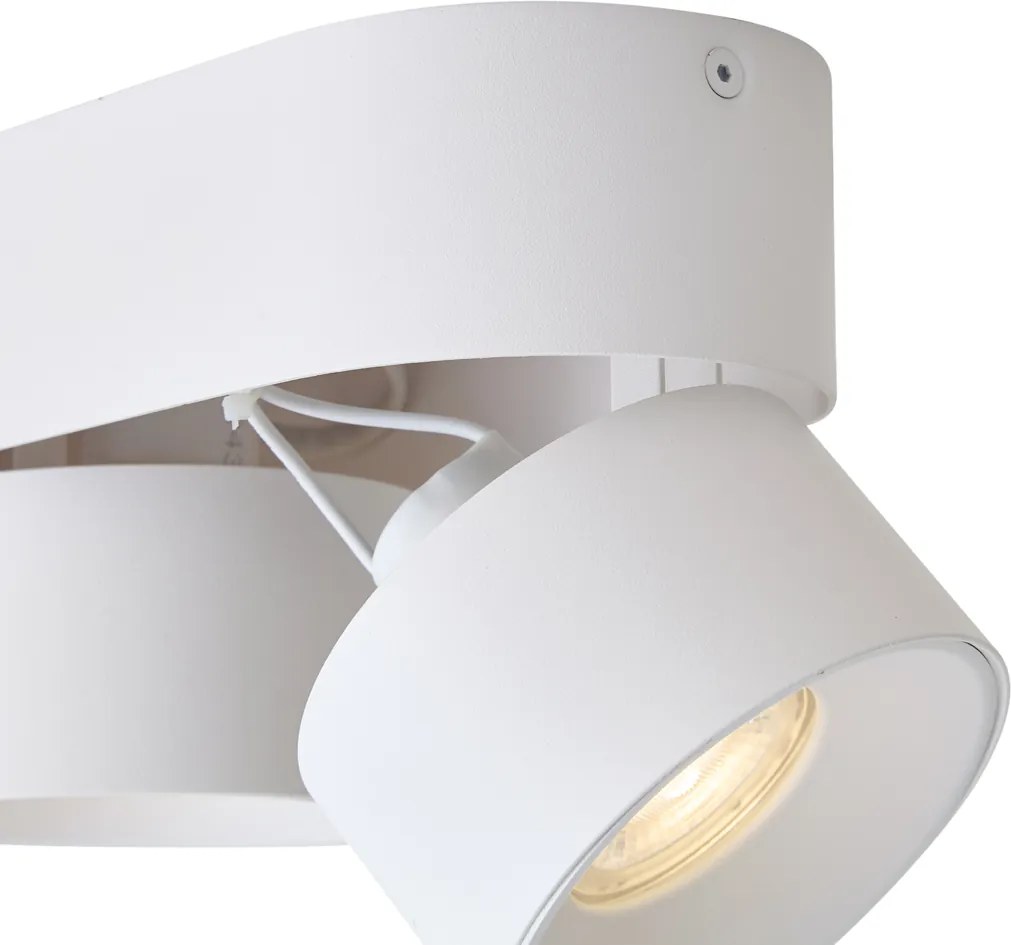Moderní přisazené bodové svítidlo bílé GU10 50mm se 2 naklápěcími světly - Echo