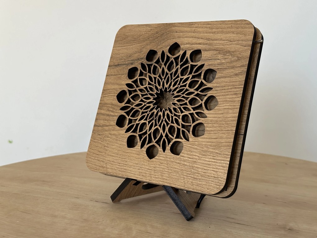 Li-Go "Mandala list" lampa 19x19cm provedení povrchu: dub světlý