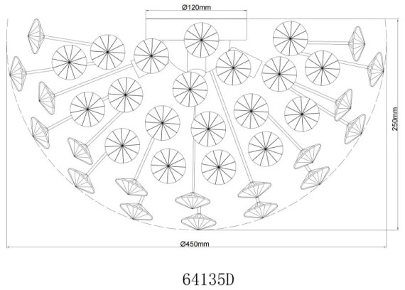 Globo 64135D - LED Stropní svítidlo KATRINA 4xG9/3,5W/230V zlatá