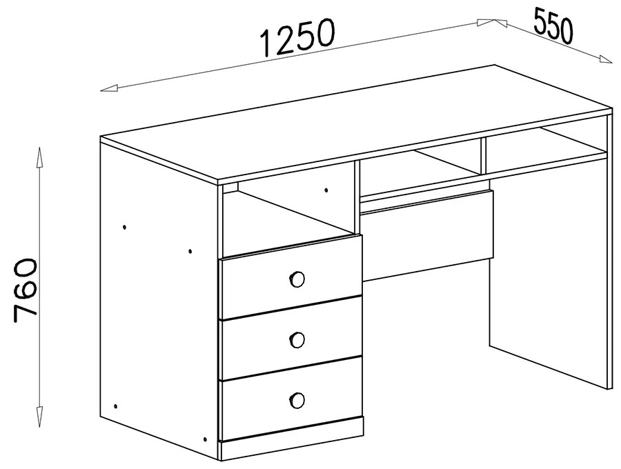 Dětský pokoj PIXEL | sestava F | 5 dílů | dub/bílá lux/šedá