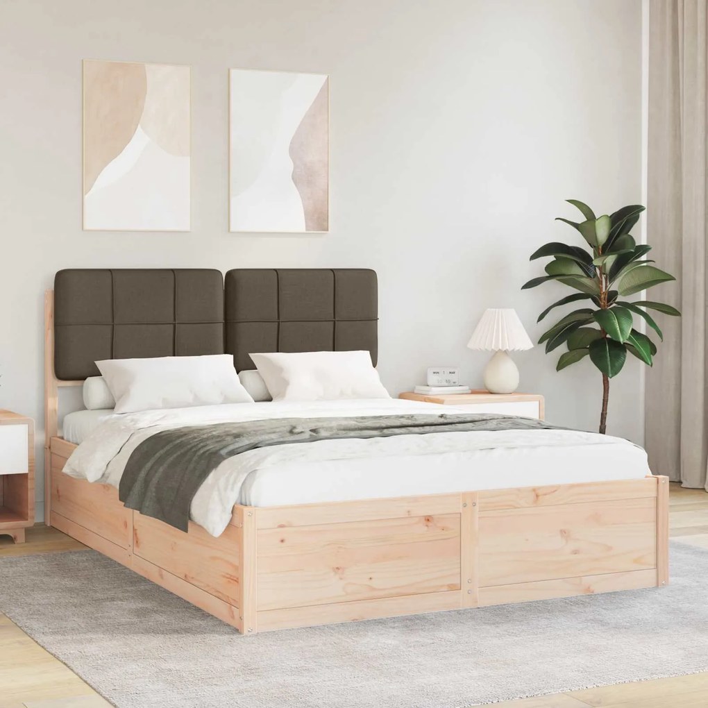 Rám postele s čalouněným čelem s čelo Taupe 140 x 190 cm 3398202