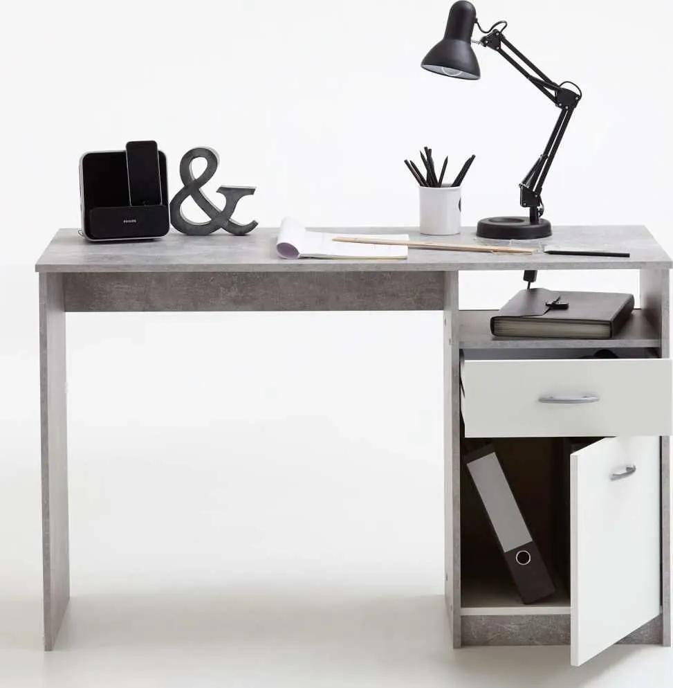 FMD Psací stůl s 1 zásuvkou 123 x 50 x 76,5 cm ový a bílý [428738] Barva: dub