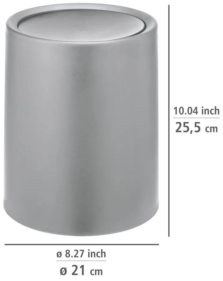 Šedý plastový odpadkový koš 6 l Atri – Wenko