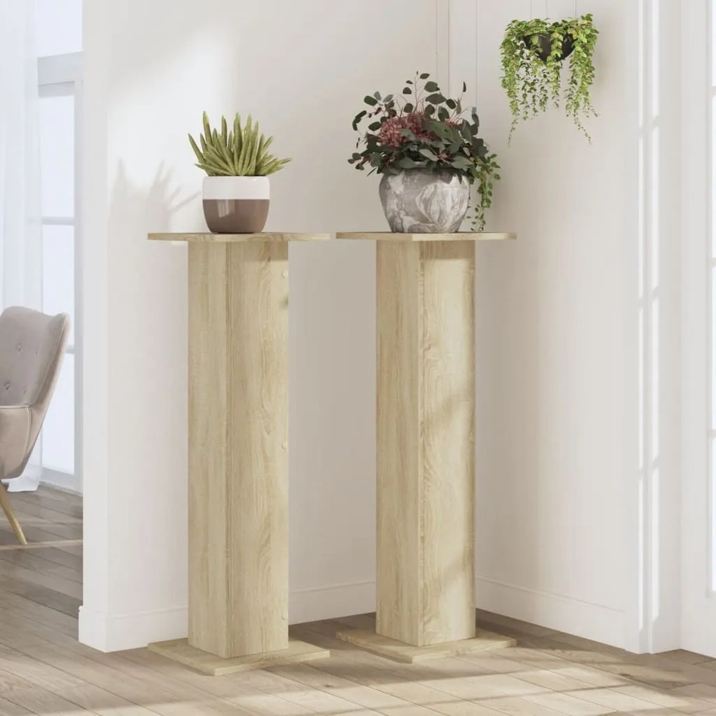 Stojany na rostliny 2 ks dub sonoma 30 x 30 x 95 cm kompozit 3307875