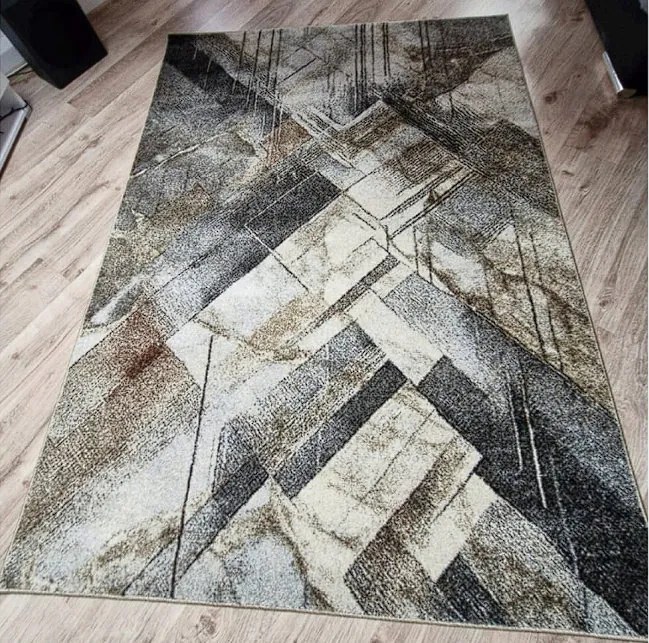 HU Šedo-béžový moderní koberec Villa 856 Rozměr: 120x170 cm