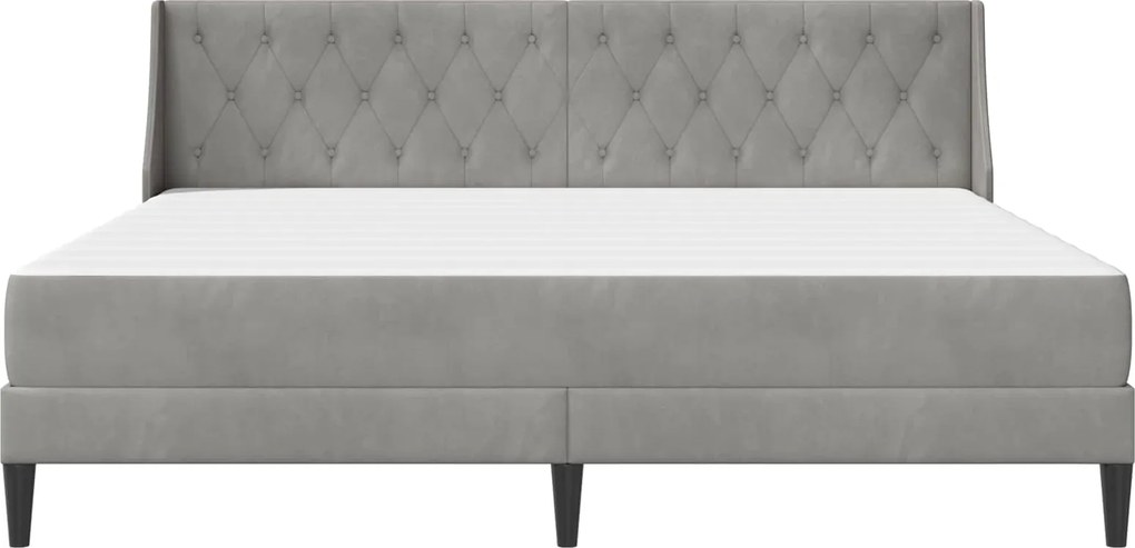 Rám postele s matrací s matrací Světle šedá 200 x 200 cm samet 3414819