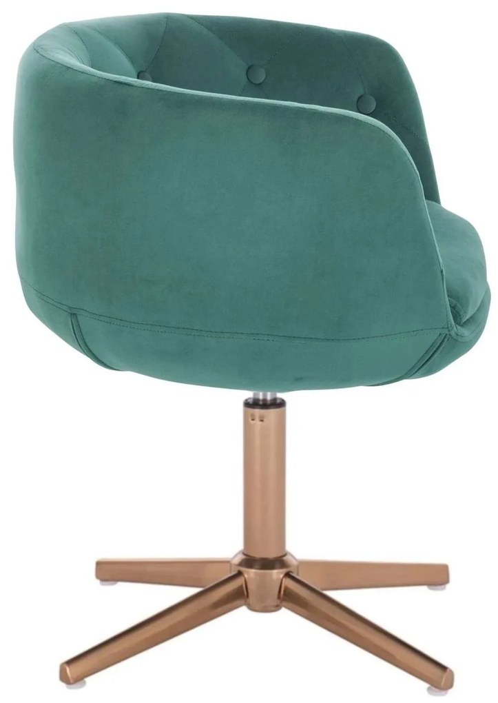 LuxuryForm DESIGN Otočné křeslo MONTANA VELUR na zlatém kříži - zelené