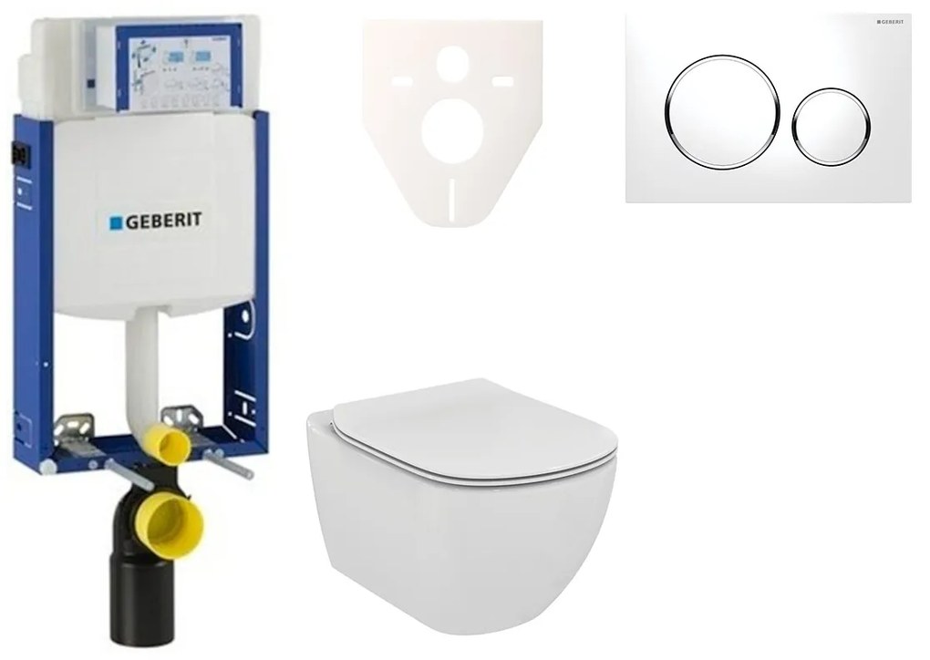 Cenově zvýhodněný závěsný WC set Geberit k zazdění + WC Ideal Standard Tesi 110.302.00.5NF4