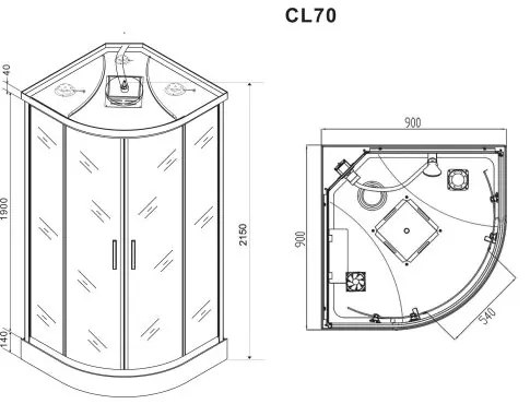 MONTÁŽ BEZ SILIKONU - Sprchový box TREND 1 90x90x215 (CL70)