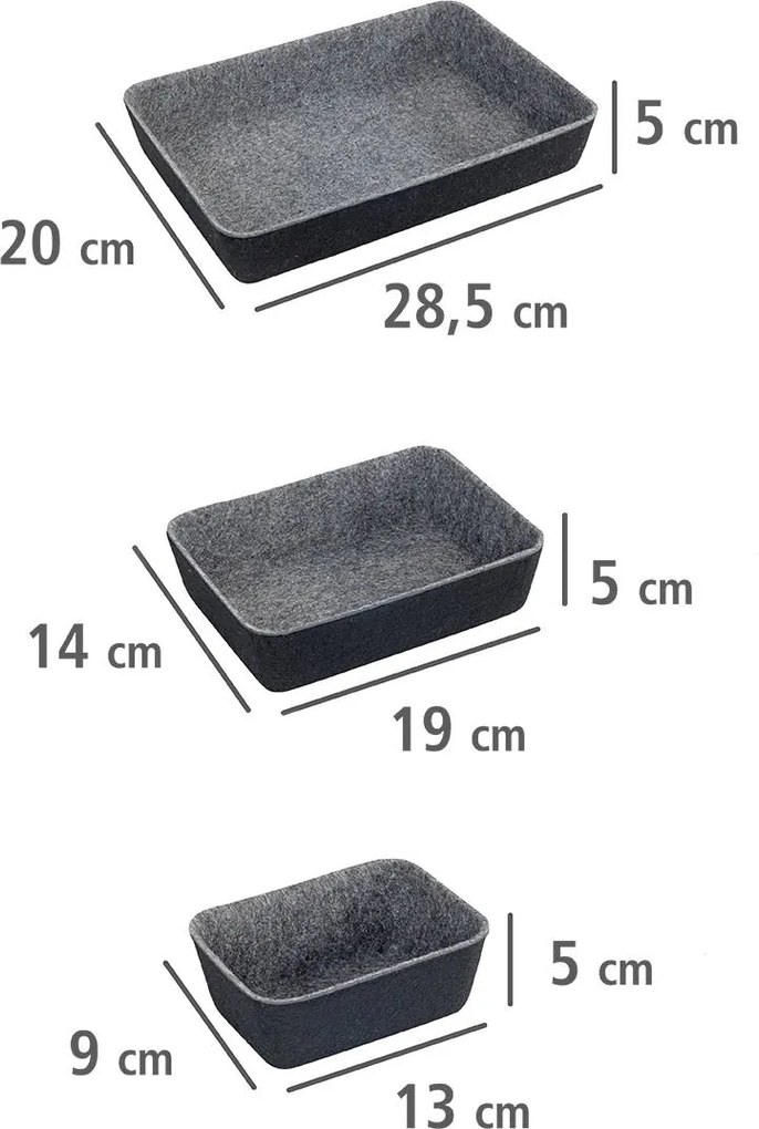 Plstěné organizéry do zásuvek, 7 kusů, WENKO